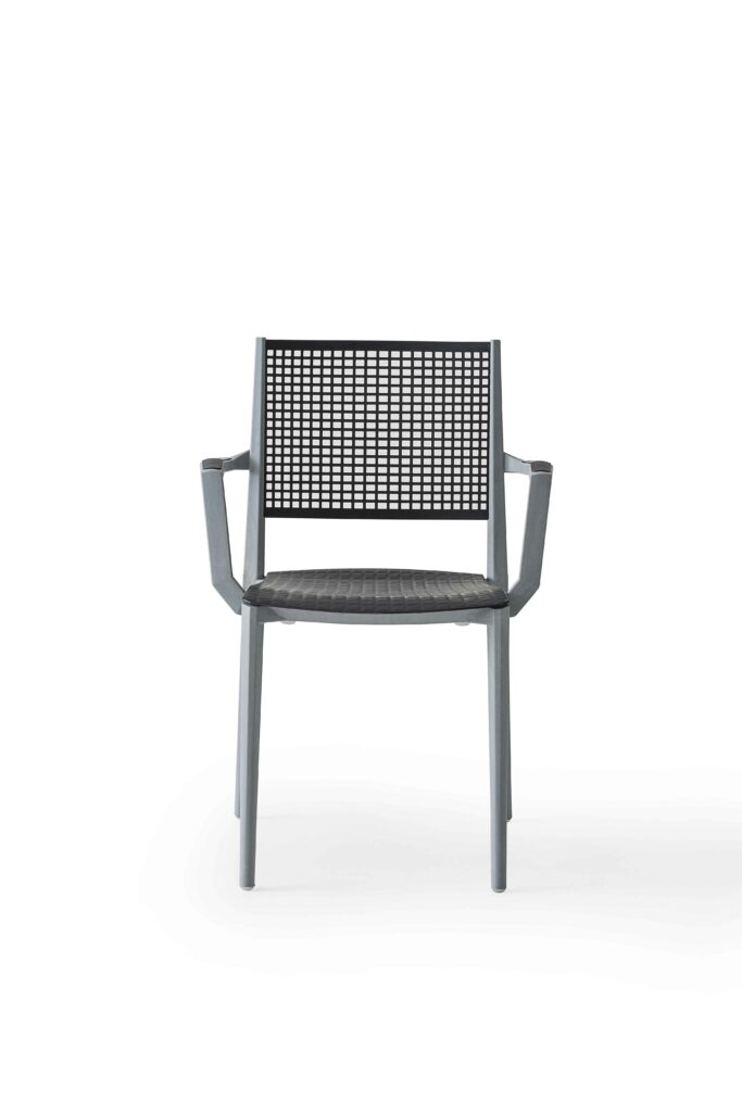 Stuhl Kalipa Grün / Weiß mit Armlehne | Online Kaufen