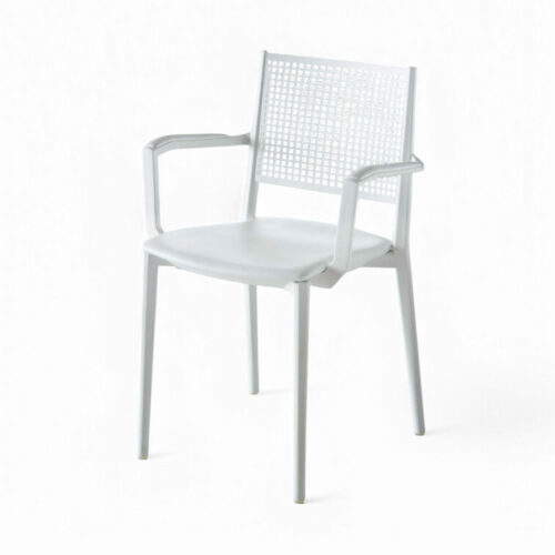 Stuhl Kalipa Grün / Weiß mit Armlehne | Online Kaufen